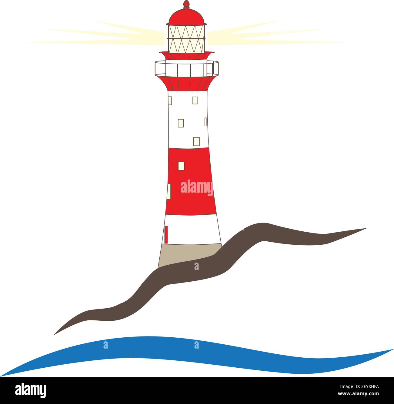 lighthouse and sea, vector Stock Vector Image & Art - Alamy