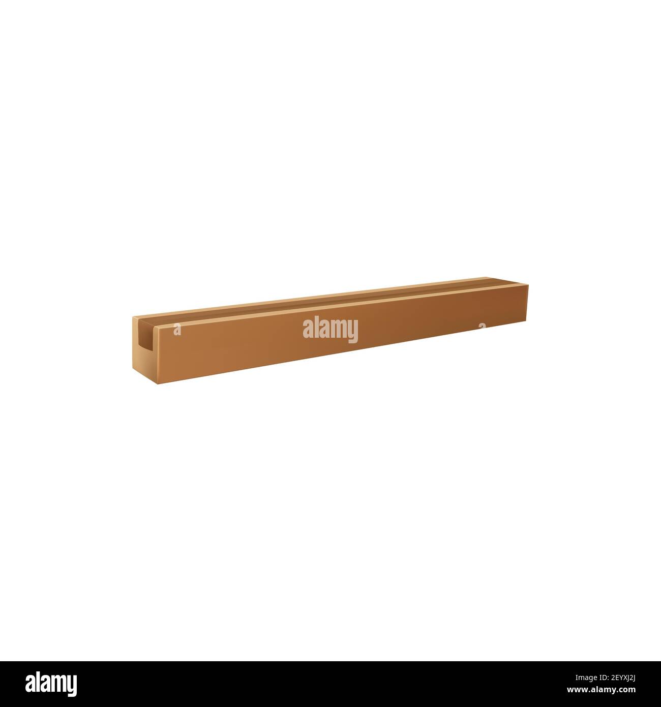 Long narrow carton box isolated horizontal packaging icon. Vector ...