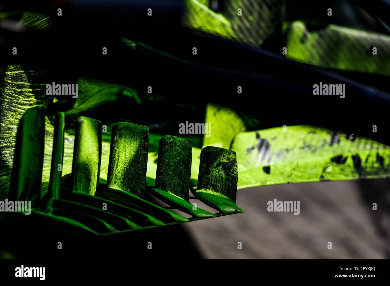 Details of wings on the McLaren Renault F1 MCL34, mechanical detail ...