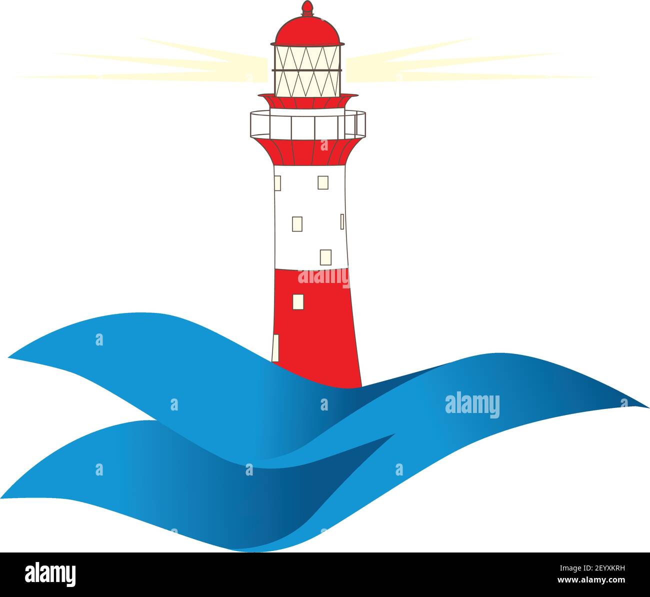 lighthouse and sea, vector Stock Vector Image & Art - Alamy