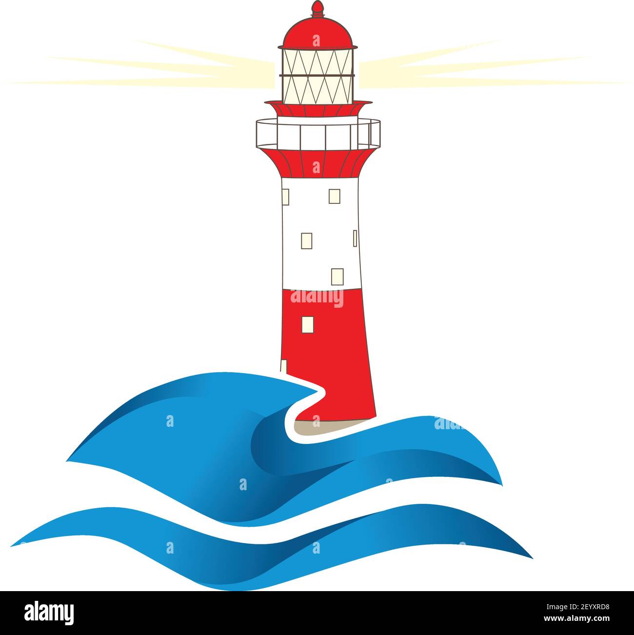 lighthouse and sea, vector Stock Vector Image & Art - Alamy