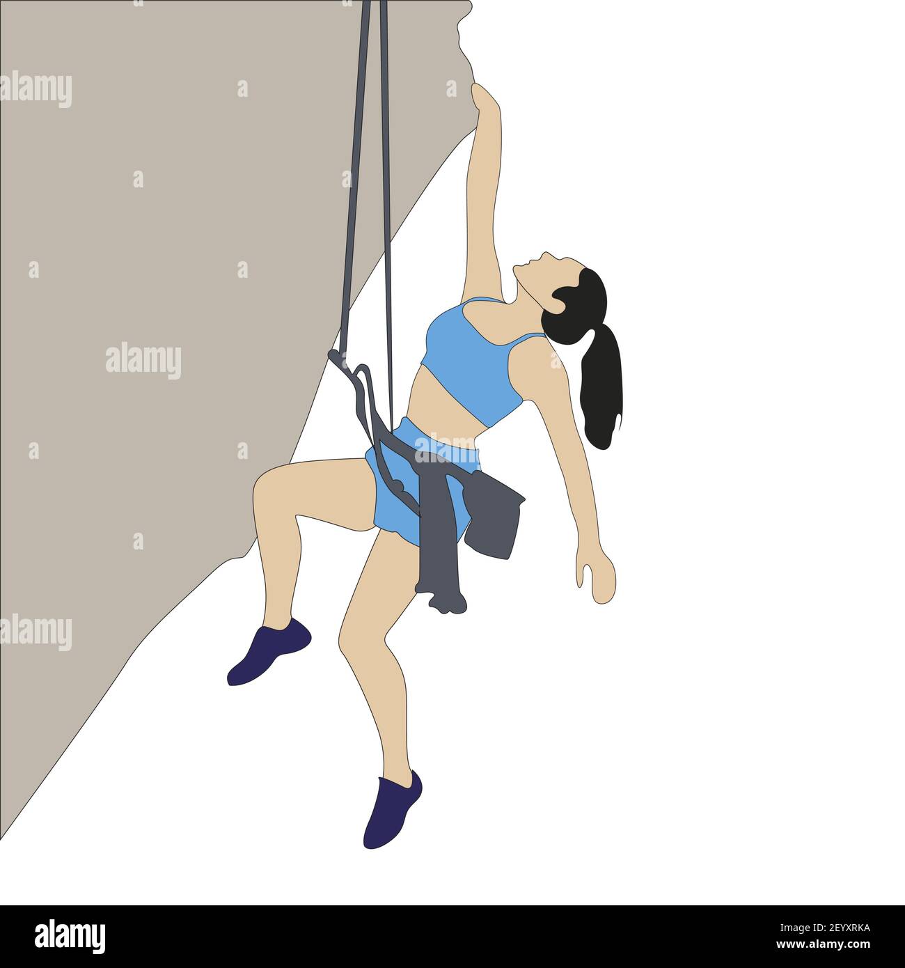 Rock climbing rope woman Stock Vector Images - Alamy