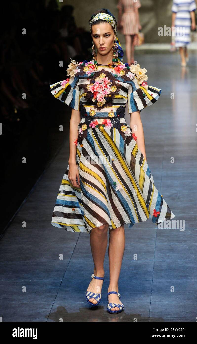 9/23/2012 - Milan , ITA - FWD206 Model walks the runway at the Dolce ...