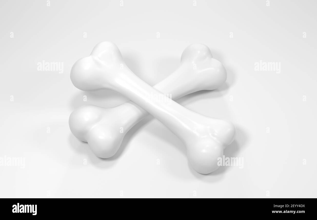 Bone isolated on white background, 3d rendering. Computer digital ...