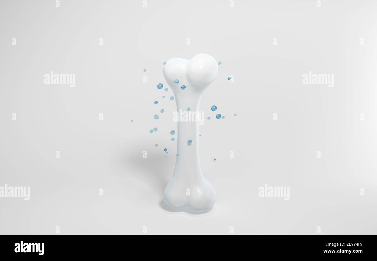Bone isolated on white background, 3d rendering. Computer digital ...