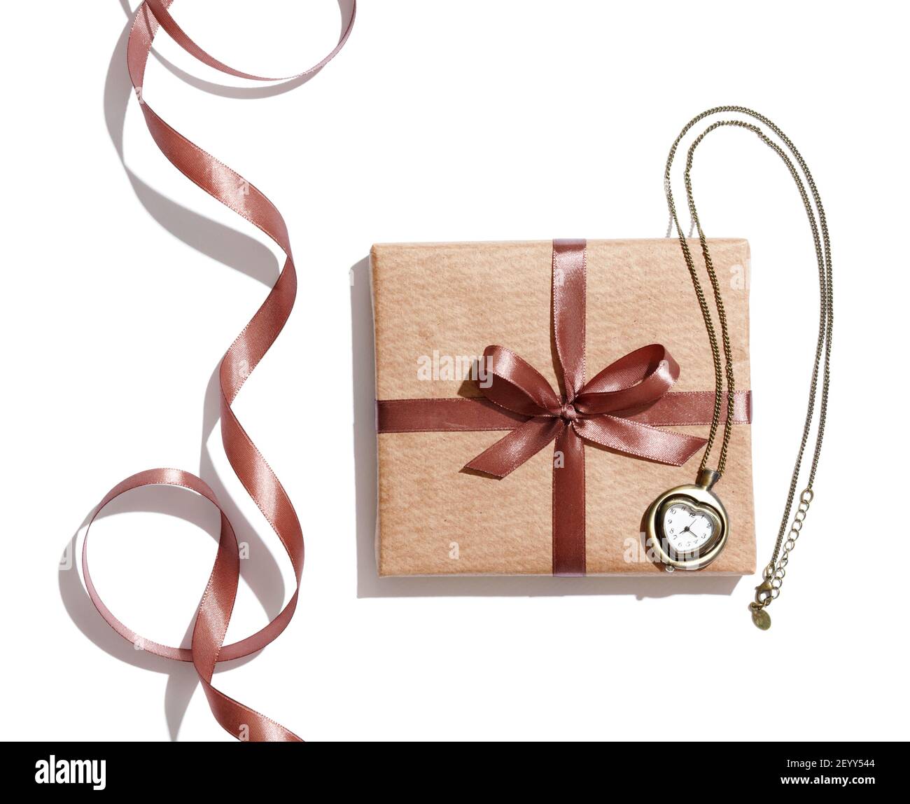 Craft gift box with vintage watches Stock Photo - Alamy