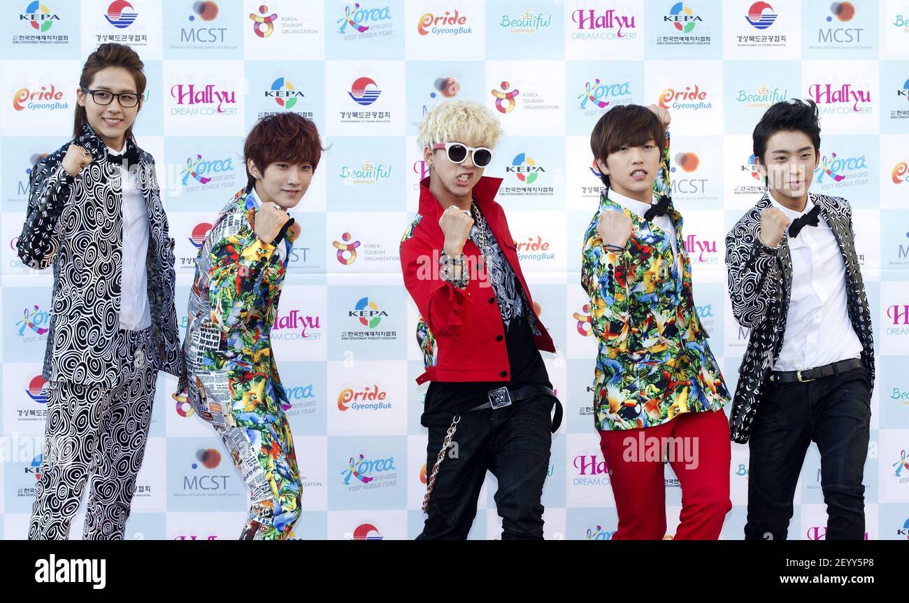 23 September 2012 - Gyeongju, South Korea : South Korean K-Pop boys ...
