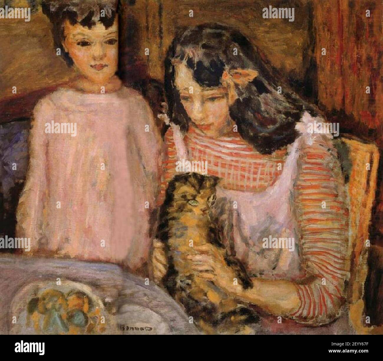 Pierre Bonnard Children and a Cat Stock Photo - Alamy