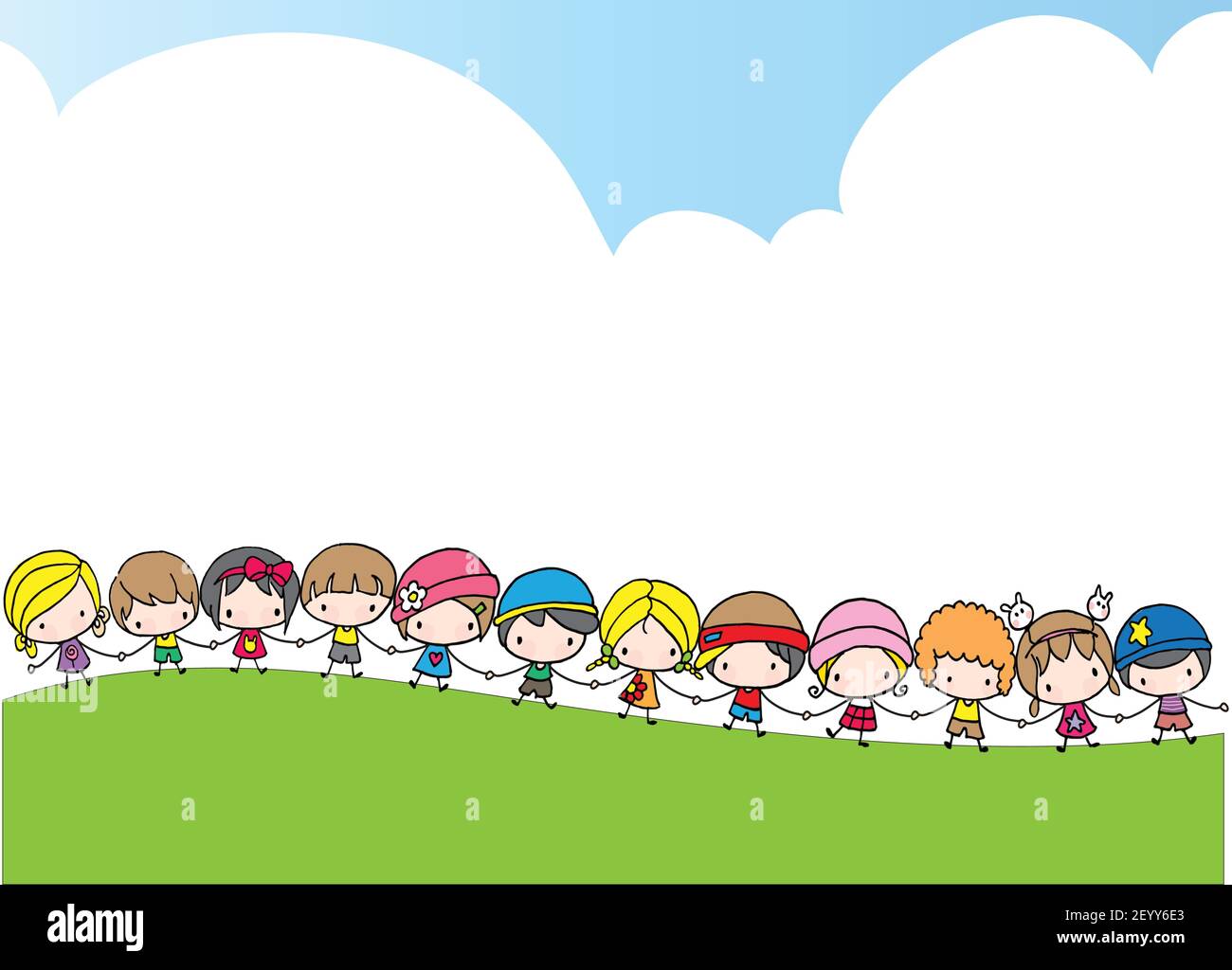vector cartoon kids border frame background Stock Vector Image & Art ...