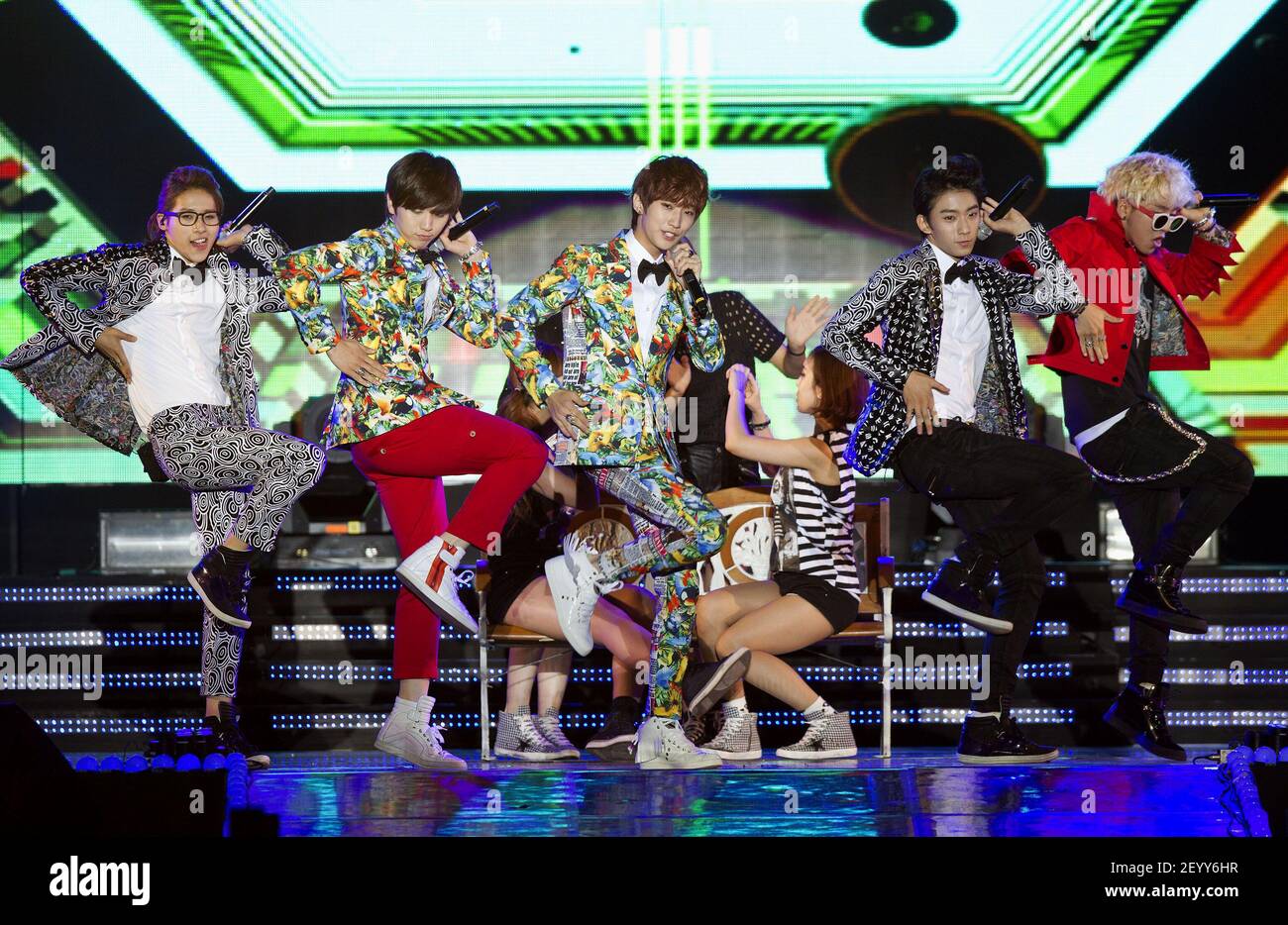 23 September 2012 - Gyeongju, South Korea : South Korean K-Pop boys ...