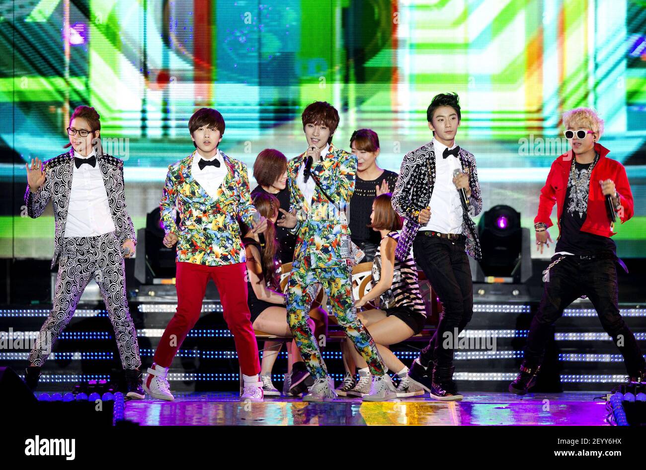 23 September 2012 - Gyeongju, South Korea : South Korean K-Pop boys ...
