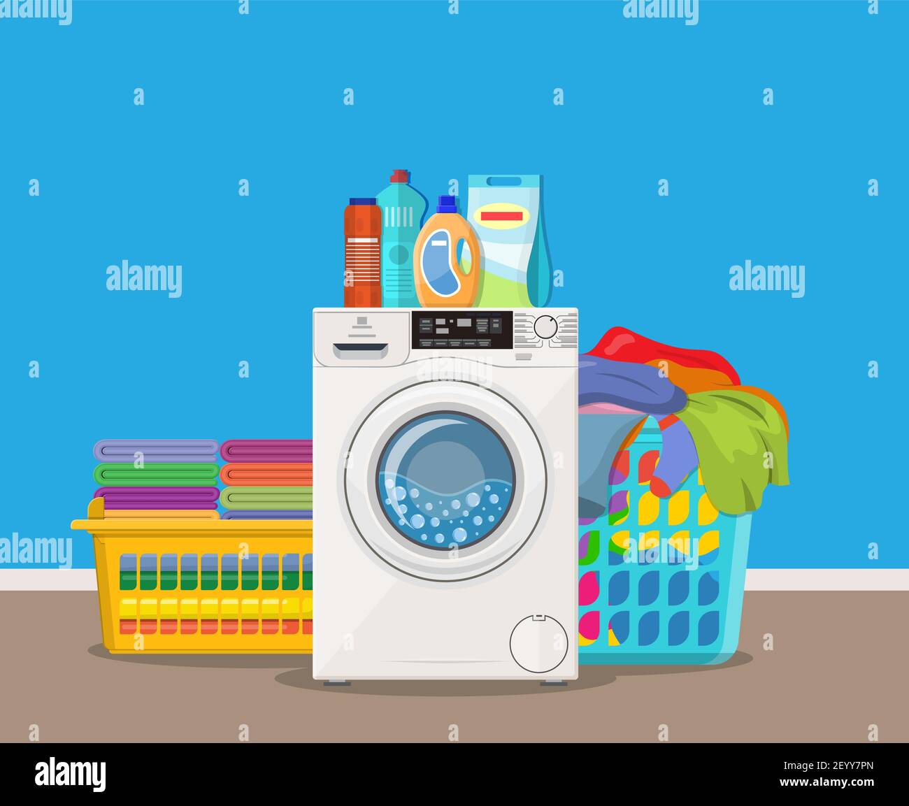 Full washing machine laundry Stock Vector Images - Alamy
