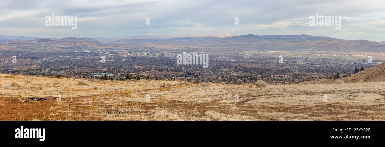 RENO, NEVADA, UNITED STATES - Jan 16, 2021: A panoramic image of the ...