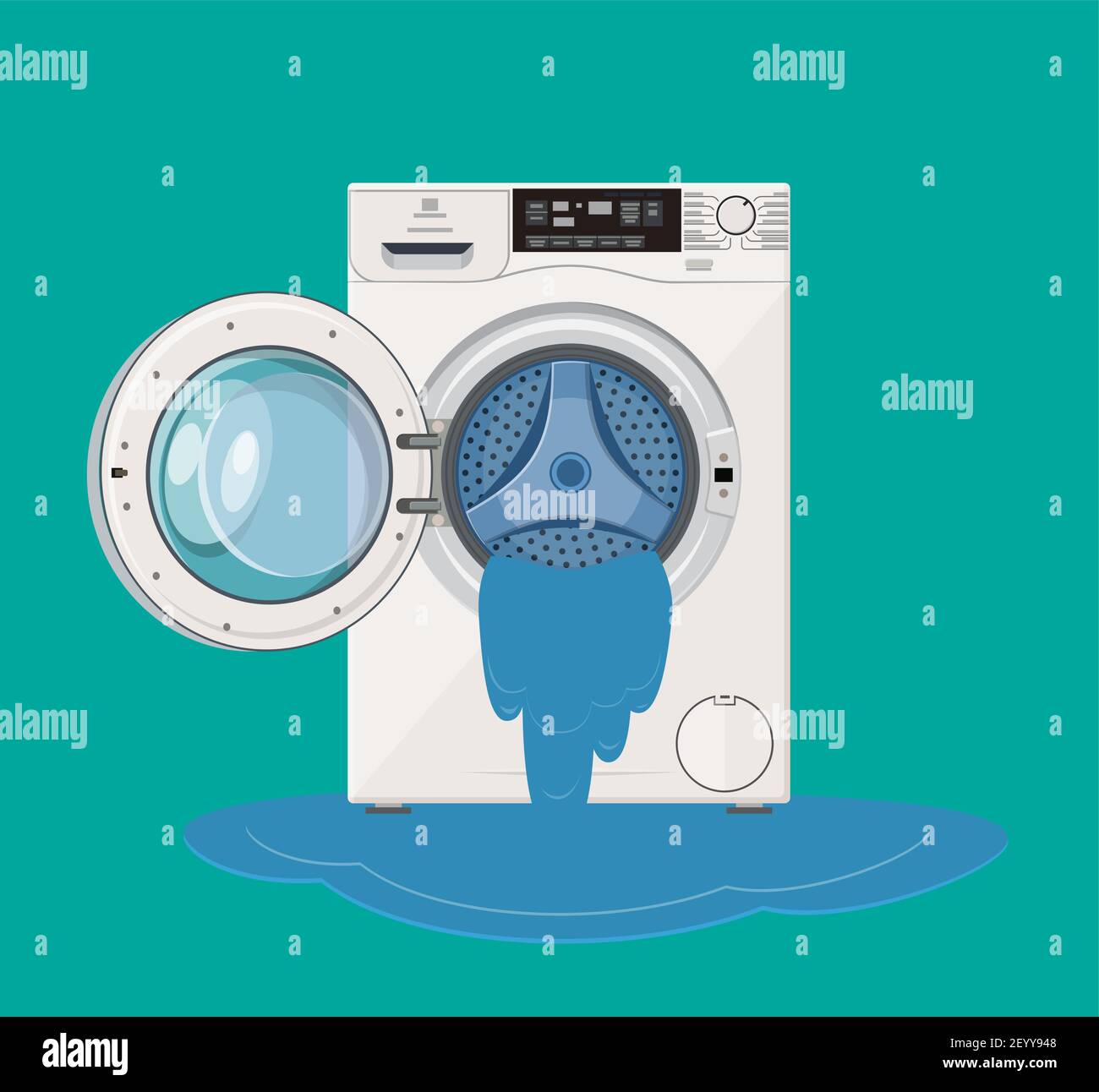 Broken washing machine Stock Vector Images - Alamy