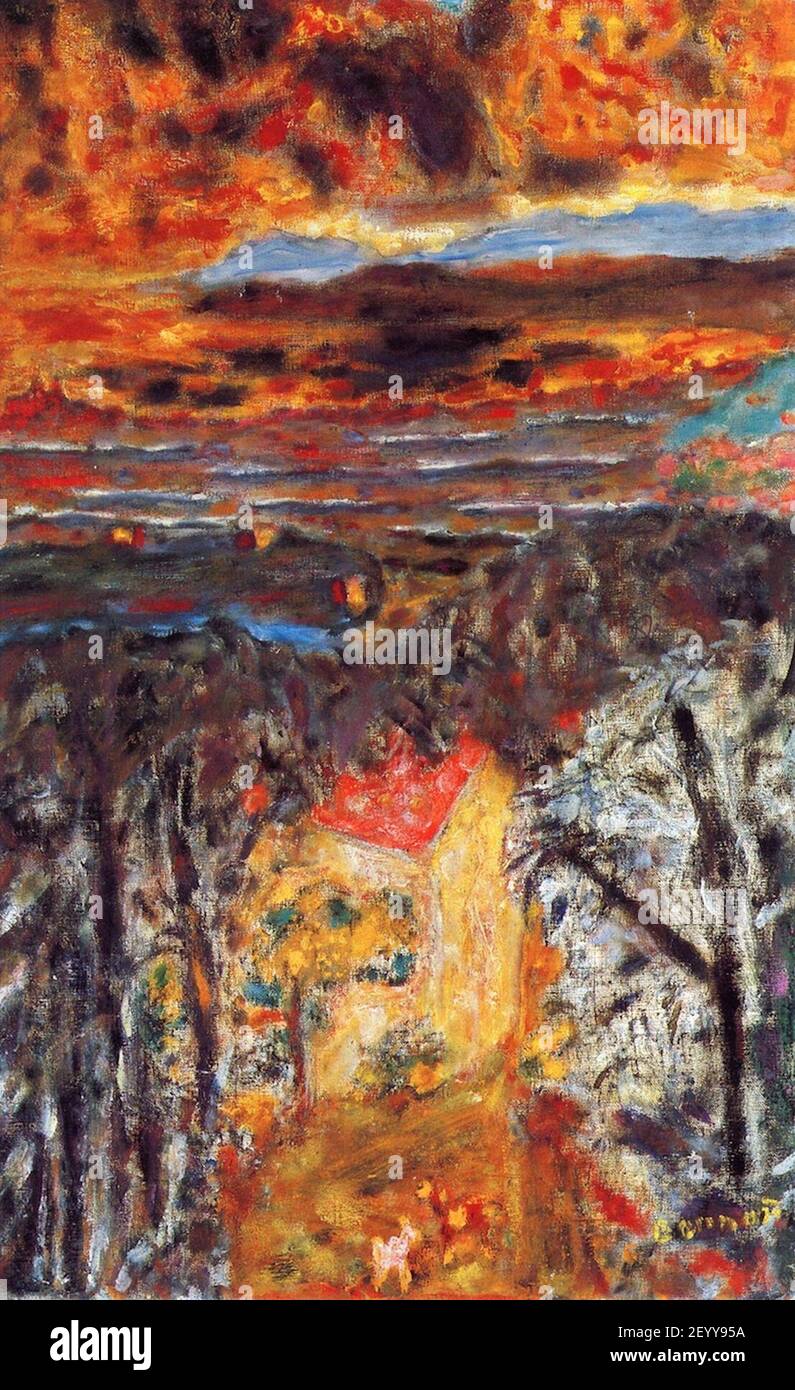 Pierre Bonnard Landscape, Pink House, Sunset 1934 Stock Photo - Alamy