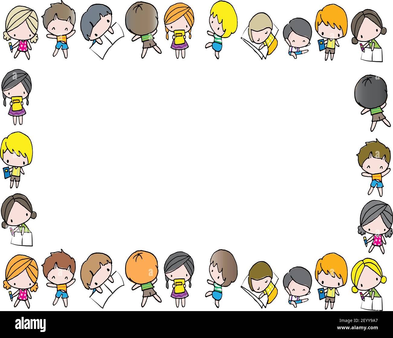 vector cartoon kids border frame background Stock Vector Image & Art ...