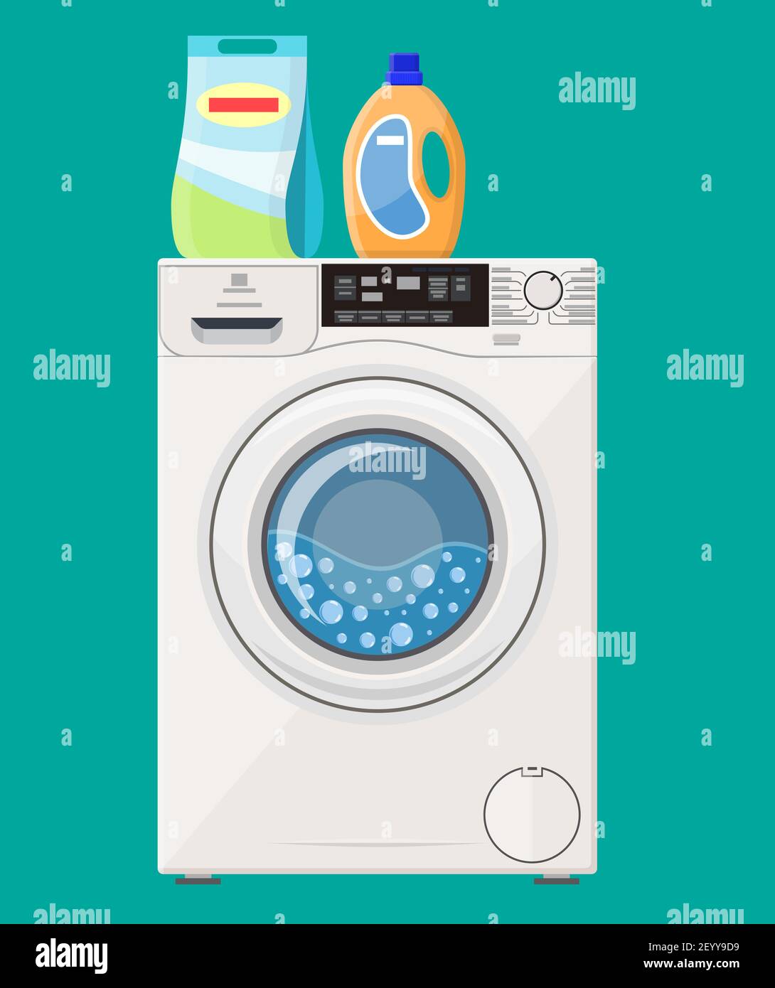 Full washing machine laundry Stock Vector Images - Alamy