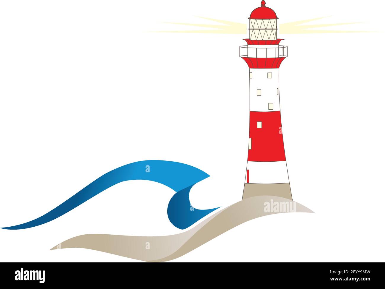 lighthouse and sea, vector Stock Vector Image & Art - Alamy
