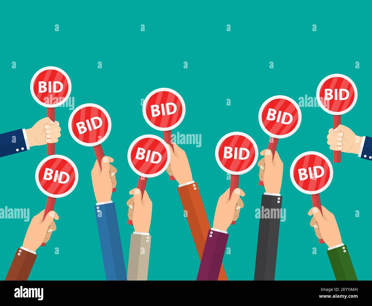 Hand hold paddle with BID Stock Vector Image & Art - Alamy