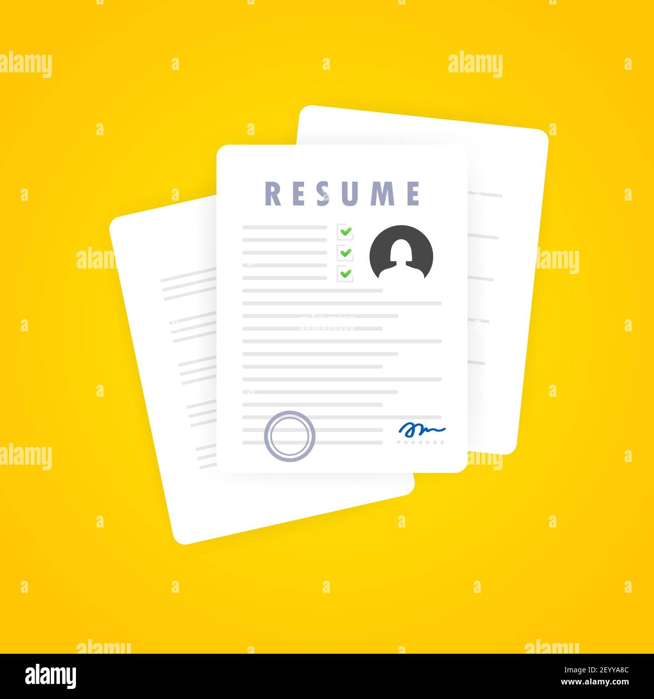 Resume icon set. Searching a job. Selecting staff. Searching ...