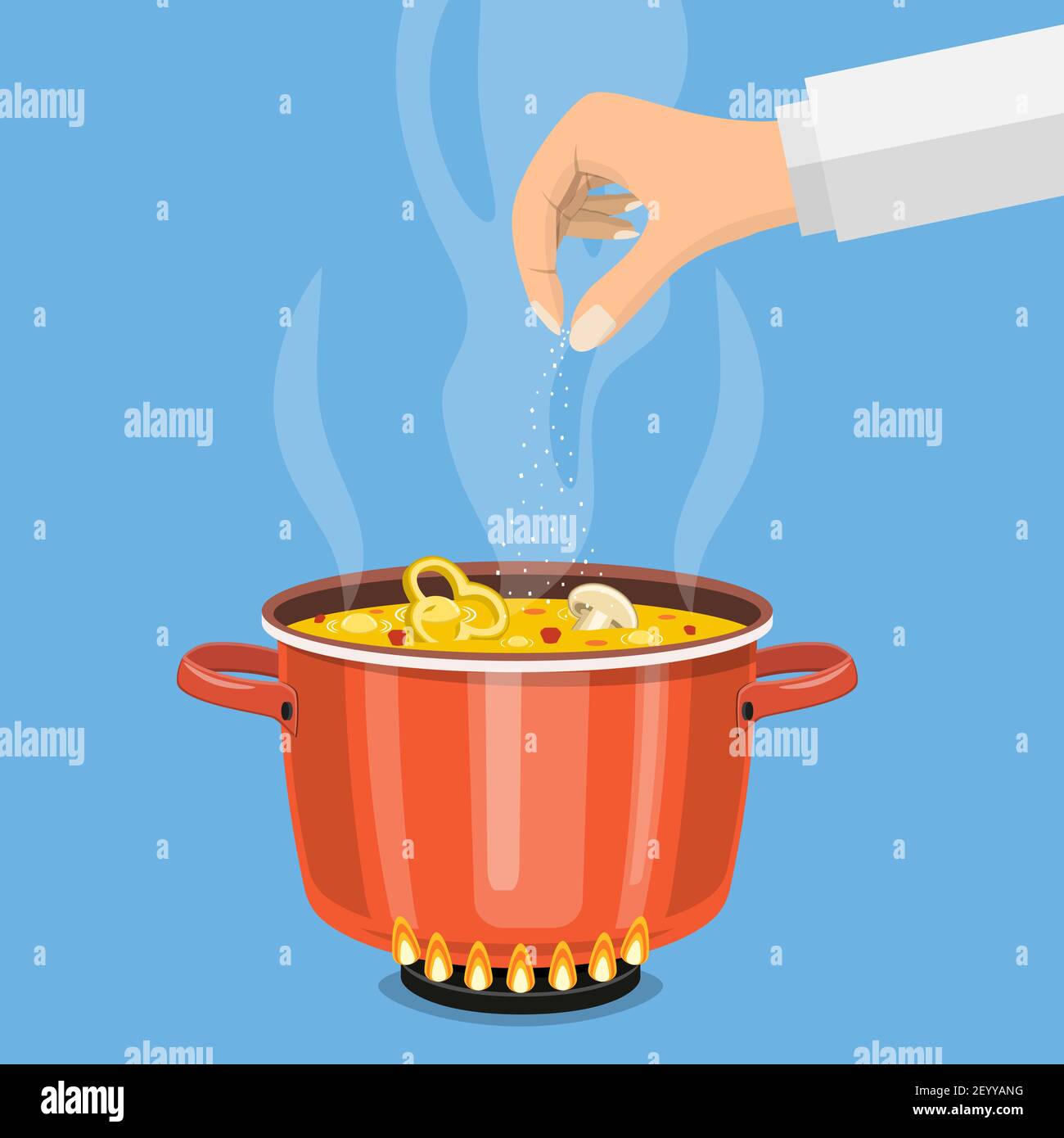 Pan on fire cartoon Stock Vector Images - Alamy
