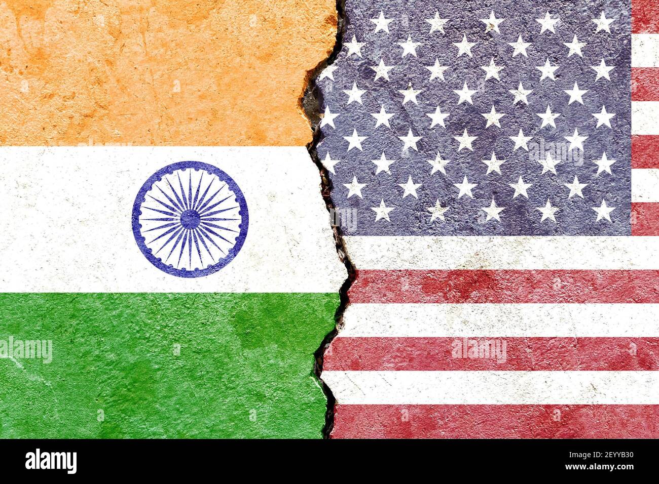 A closeup of India versus the United States of America vertical ...