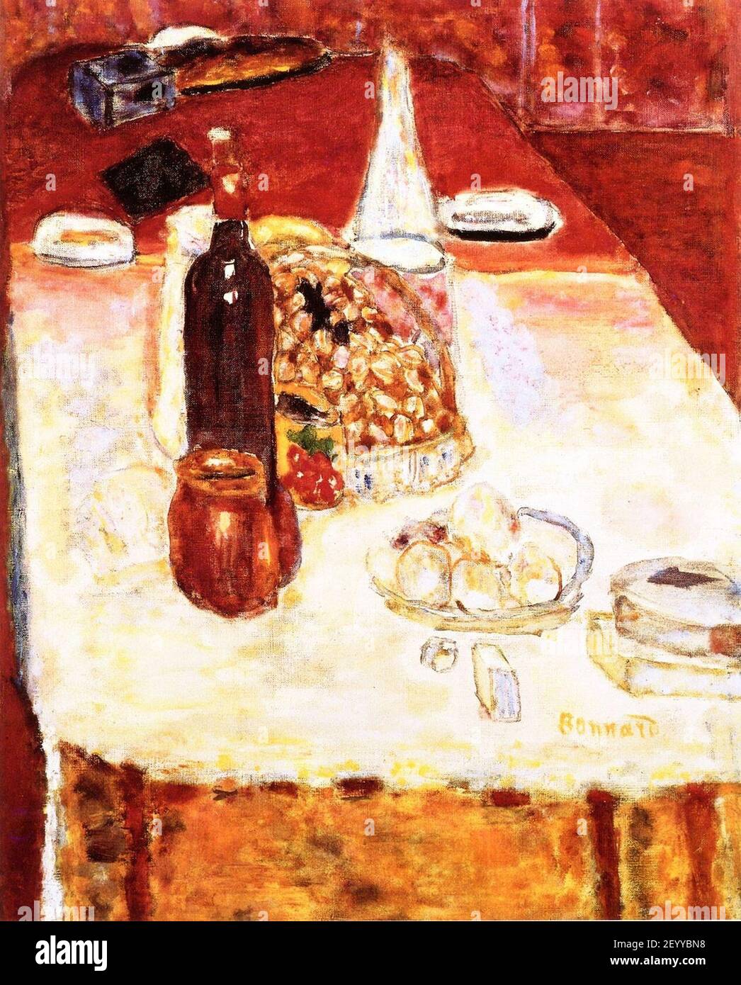 Pierre Bonnard Still LIfe with a Bottle of Red Wine Stock Photo - Alamy