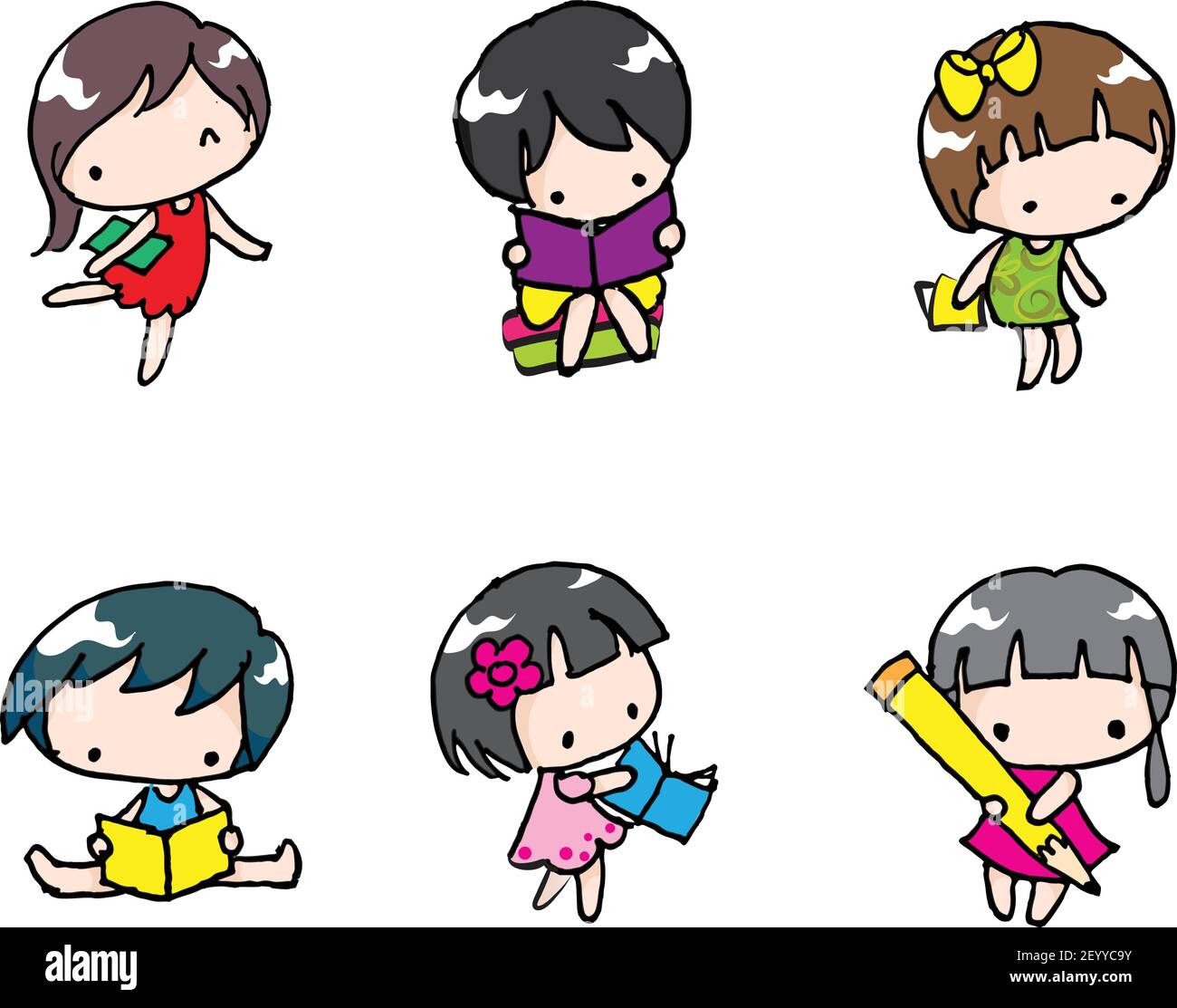 vector cartoon girl Stock Vector Image & Art - Alamy