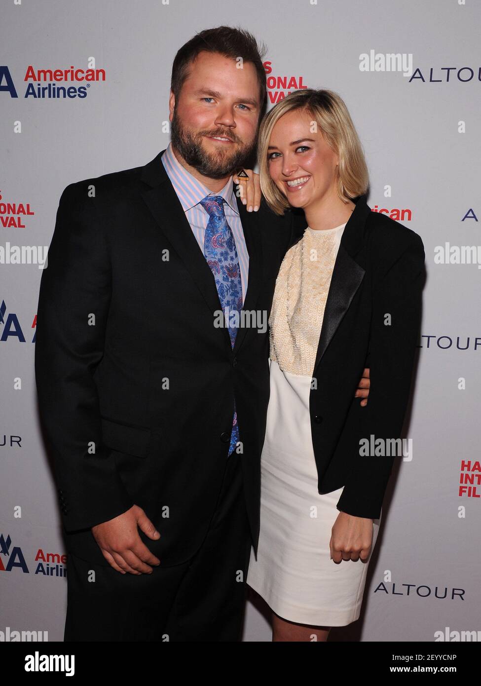 5 October 2012 - East Hampton, NY - Actors Tyler Labine and Jess Wexler ...