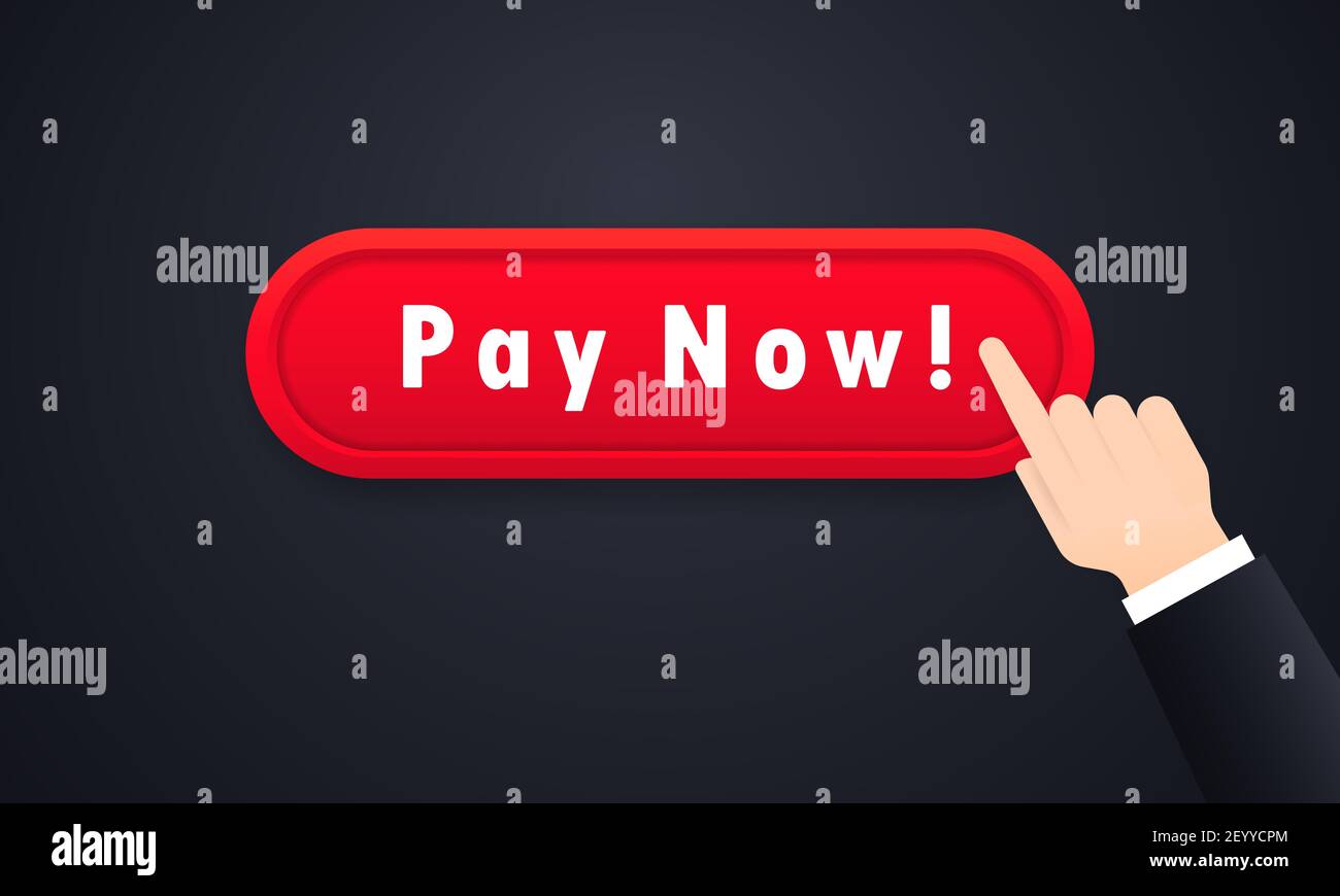 Pay now button. Buy online concept. Ecommerce. Vector on isolated ...