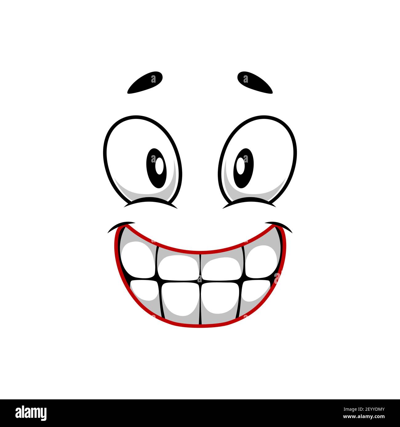 Cartoon face vector icon, happy emoji, smiling facial expression with ...