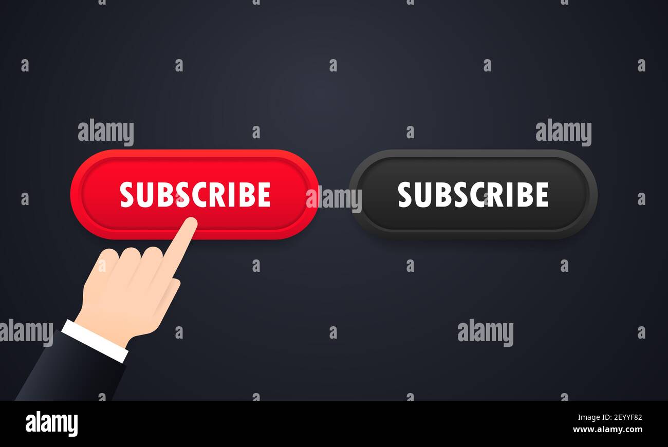 Subscribe button set. Chennel subscription. Social media concept. Vector on isolated white ...