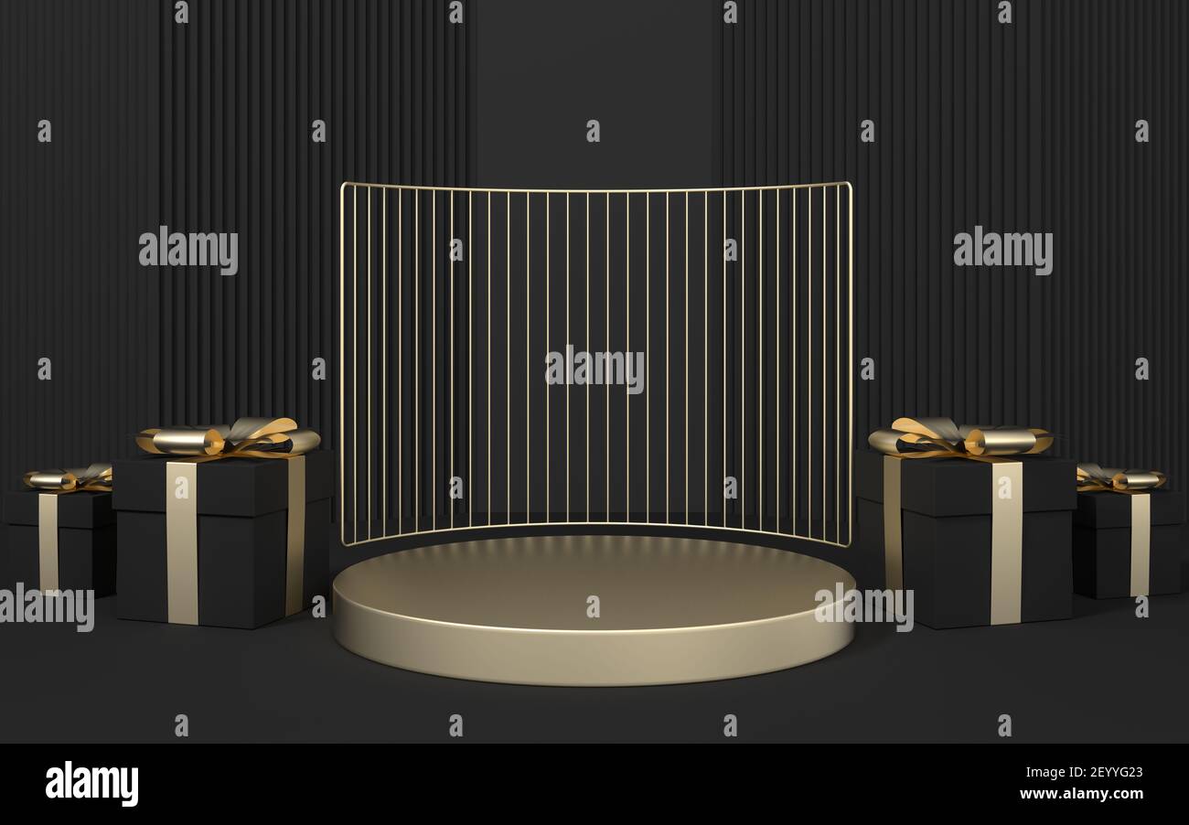 Empty promotion stage, product presentation, 3d rendering. Computer ...