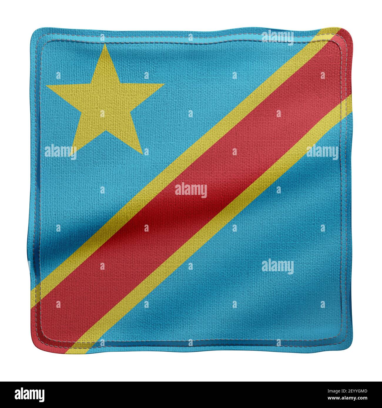 3d rendering of a textured fabric national Democratic Republic of Congo ...