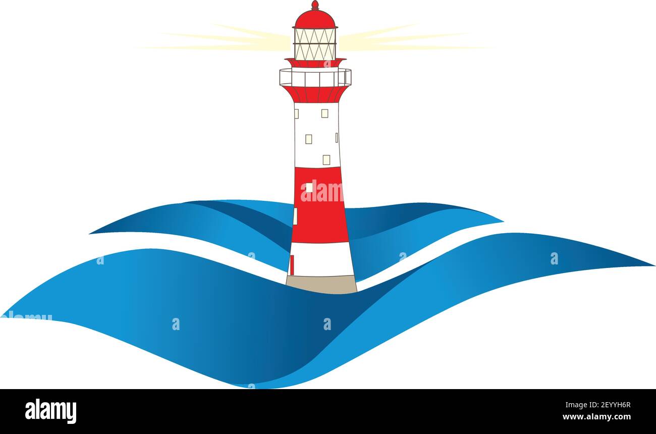 lighthouse and sea, vector Stock Vector Image & Art - Alamy