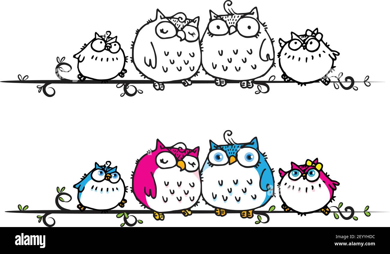 vector carton fat owls Stock Vector Image & Art - Alamy