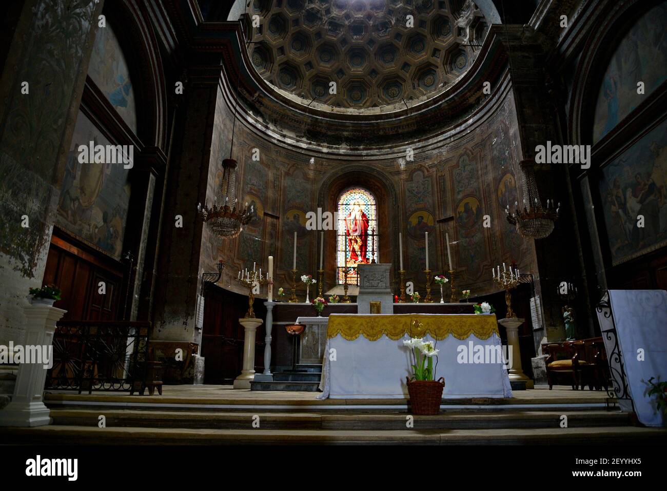 Interior view of the Saint Martin altar, the Neo-Classical church of ...