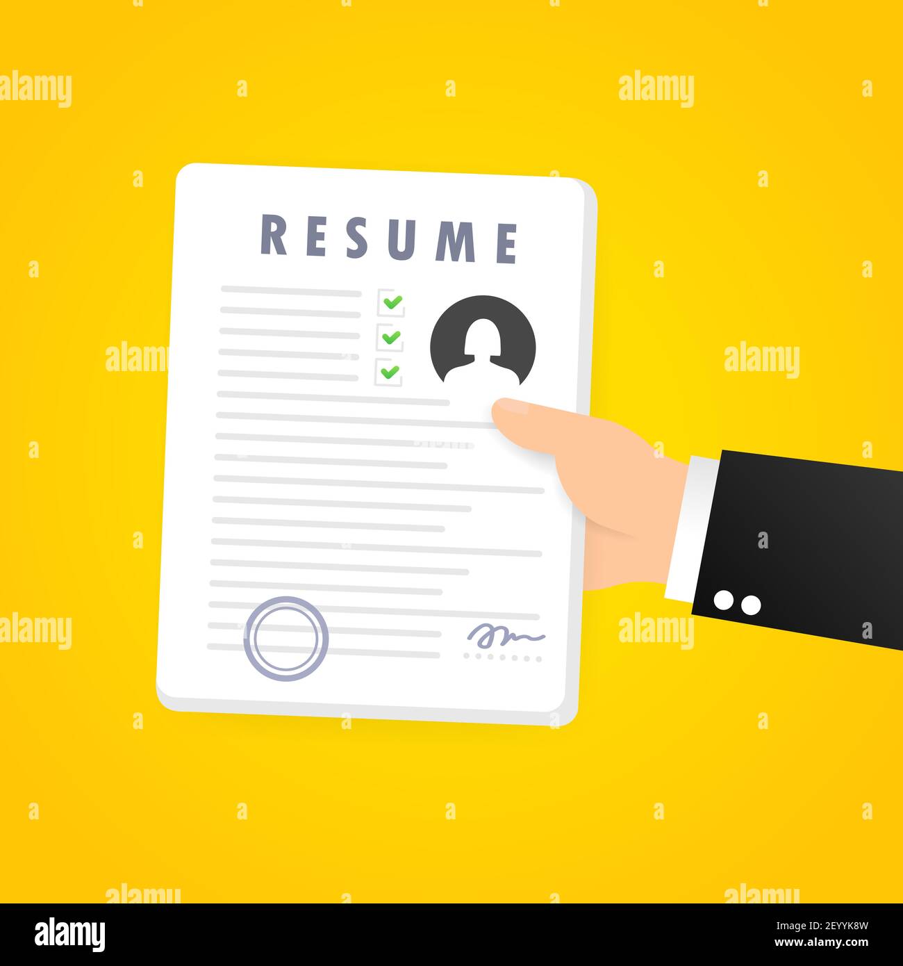 Resume icon set. Searching a job. Selecting staff. Searching ...