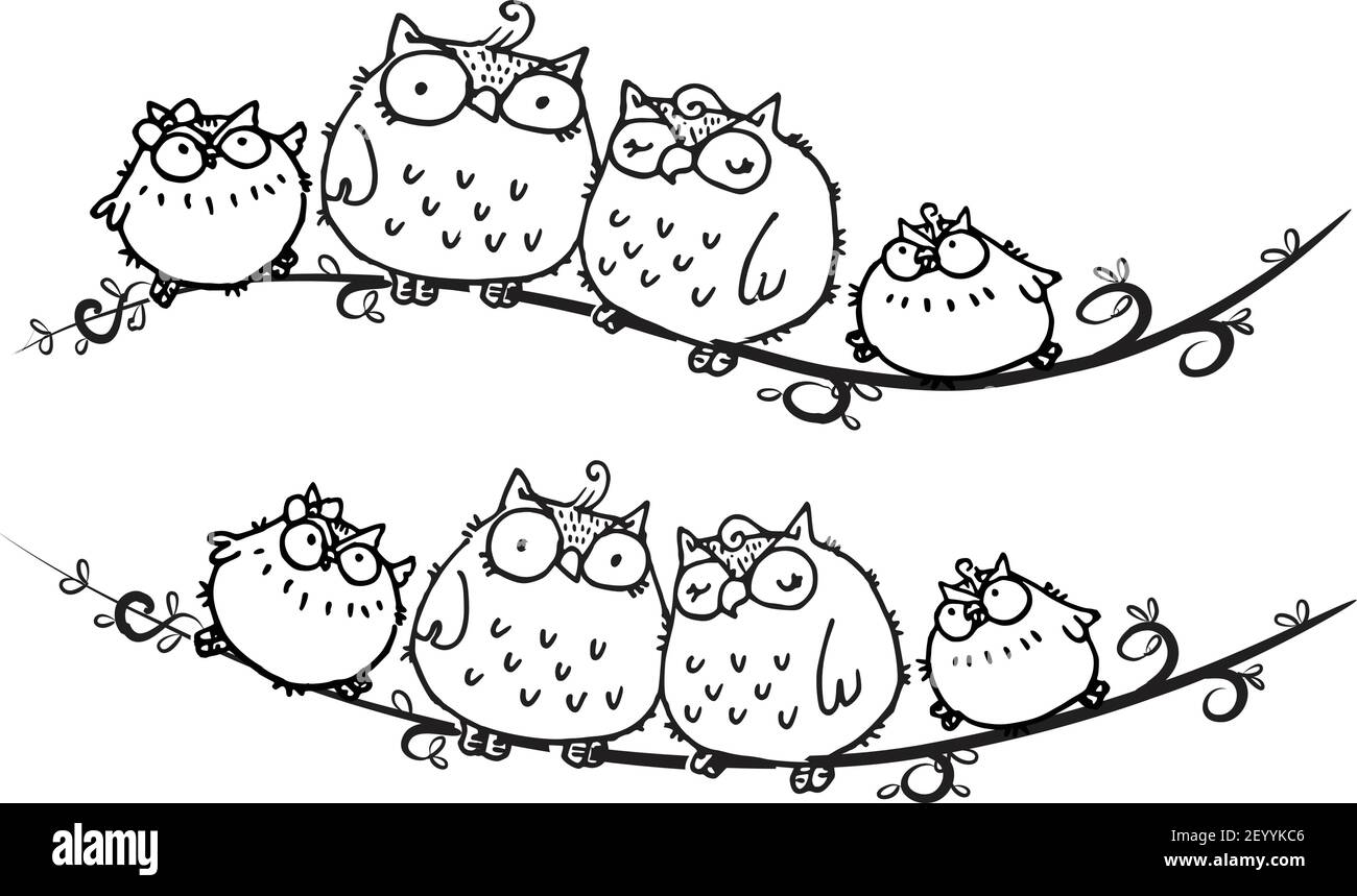 vector carton fat owls Stock Vector Image & Art - Alamy