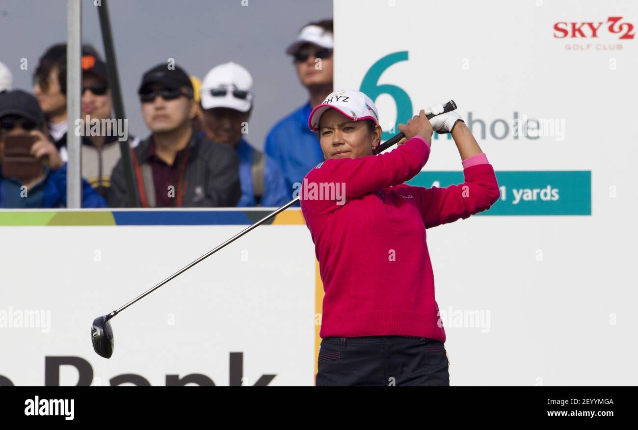 20 October 2012 - Incheon, South Korea : Ai Miyazato plays a shot ...