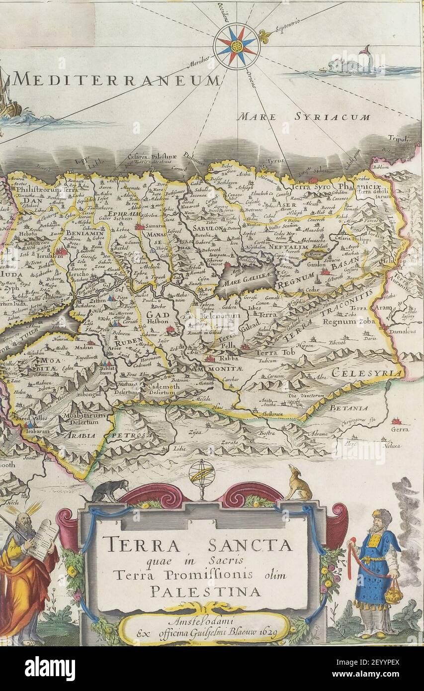 An illustration of the ancient map of Terra Sancta Stock Photo - Alamy