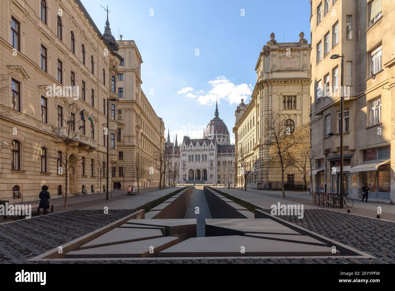 The National Unity Monument recalling the Treaty of Trianon in Budapest ...