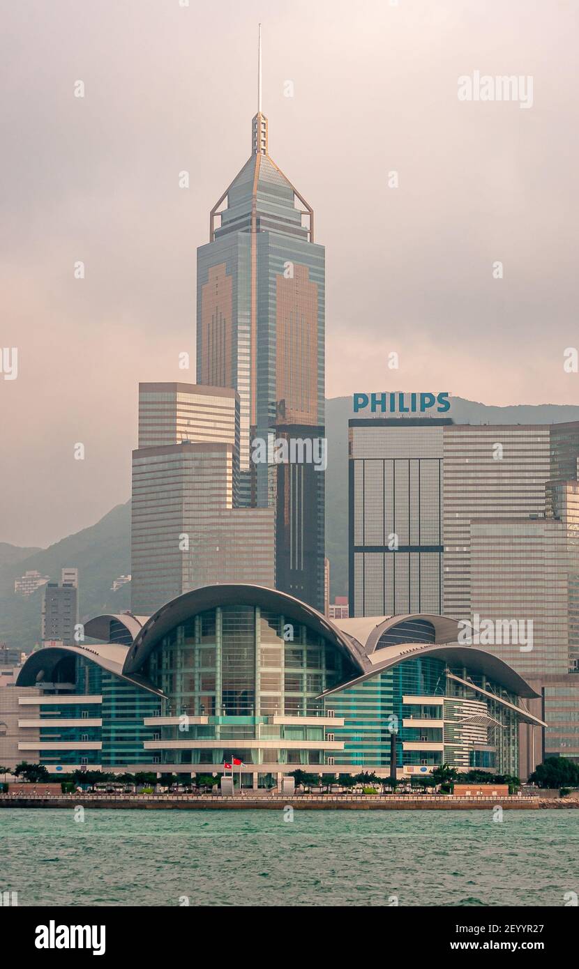 Kowloon, Hong Kong, China - May 13, 2010: View on Convention center ...
