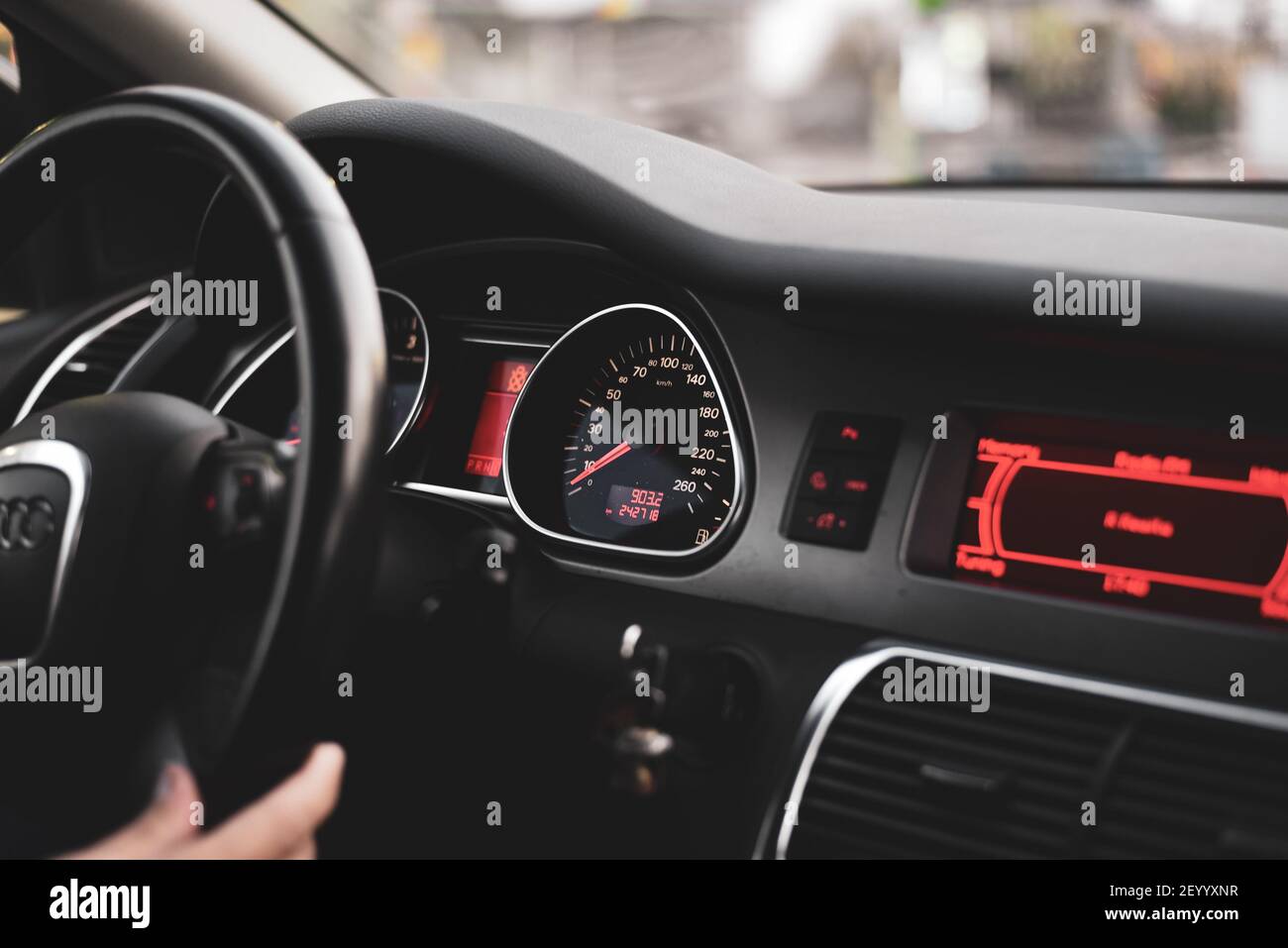 A view a dashboard inside a car Stock Photo - Alamy