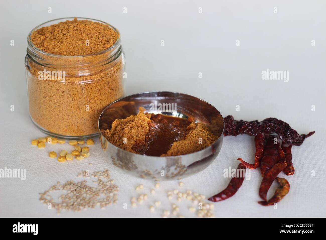 Idli podi or milagai podi is a dry vegan condiment served with idlis or ...