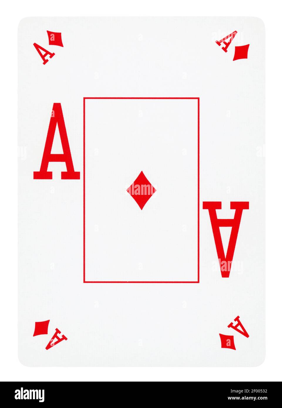 Ace of Diamonds playing card isolated on white (clipping path included ...