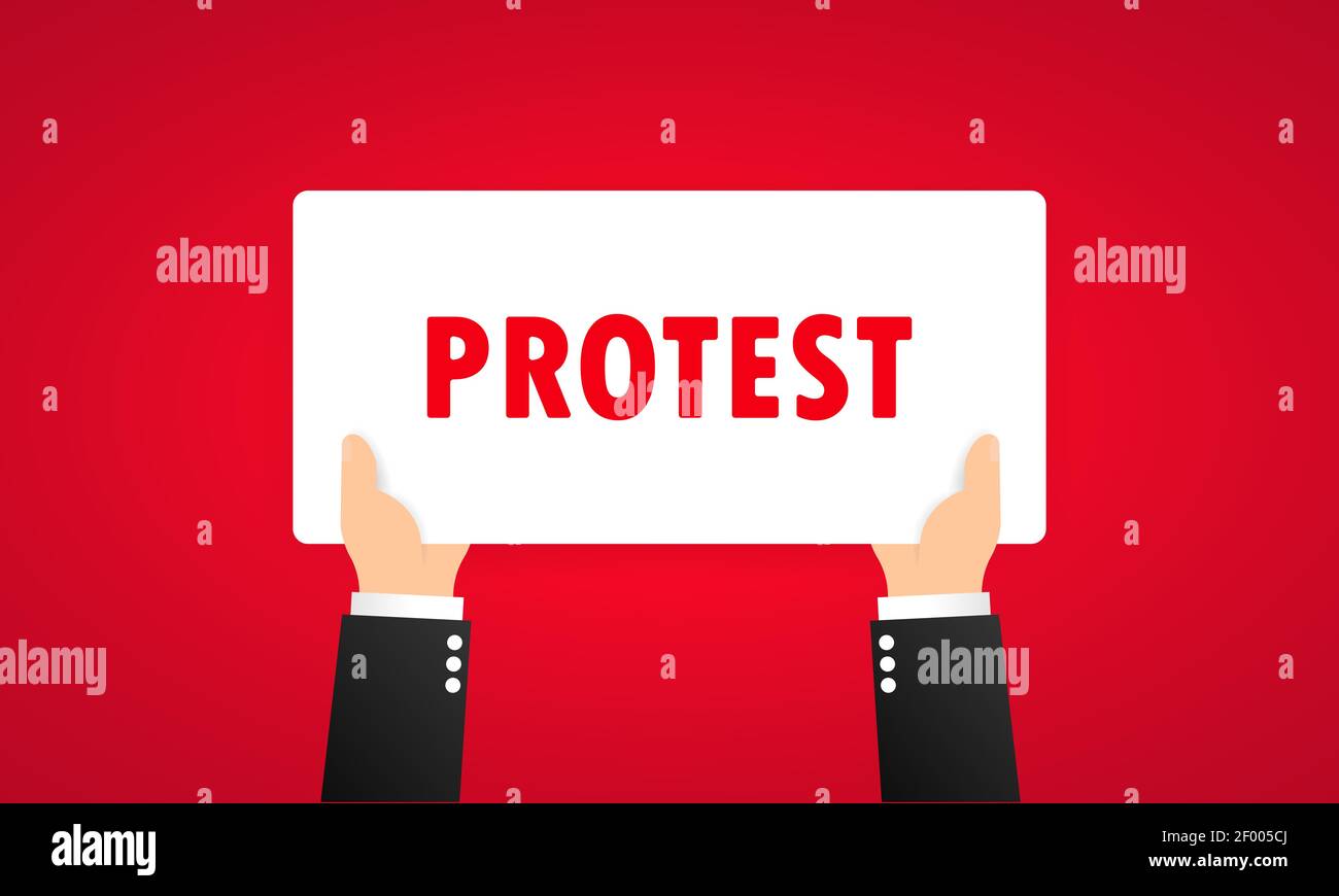 Protest banner. Revolution, demonstration, manifestation themed ...