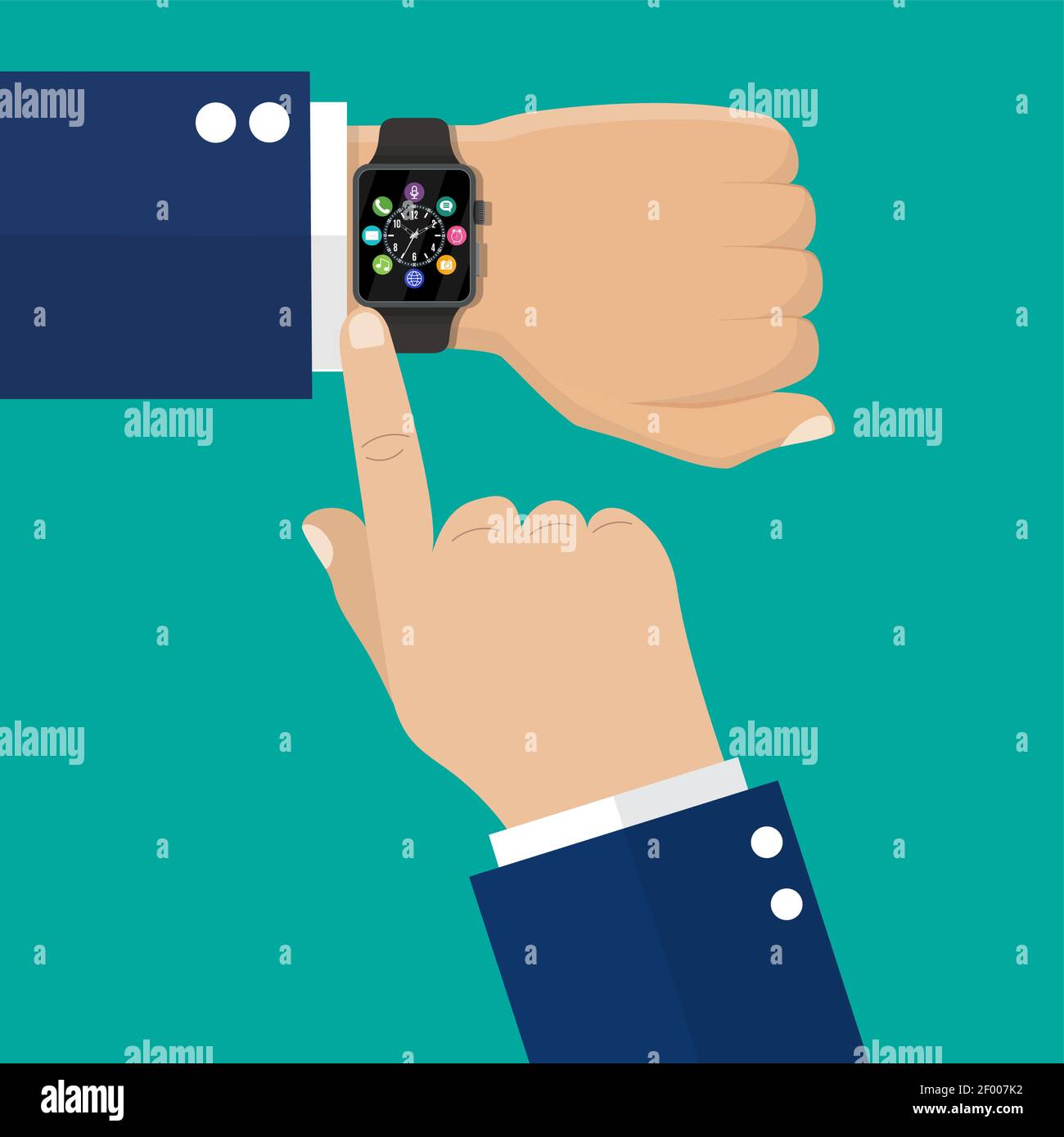 Mobile checking time hand Stock Vector Images - Alamy