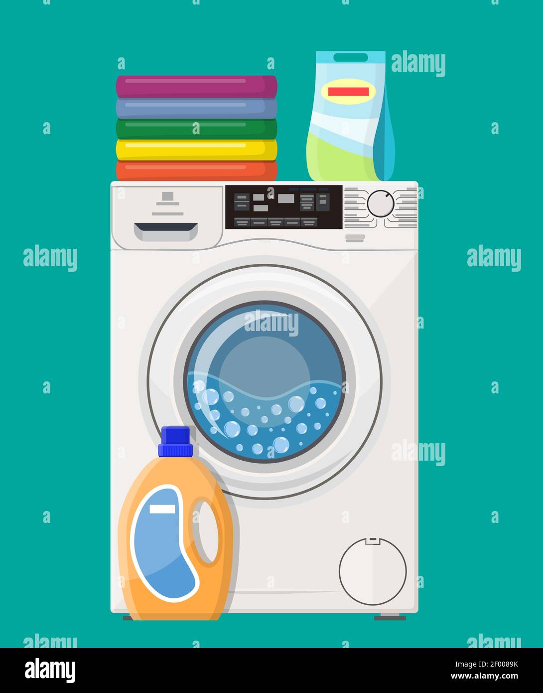 Full washing machine laundry Stock Vector Images - Alamy