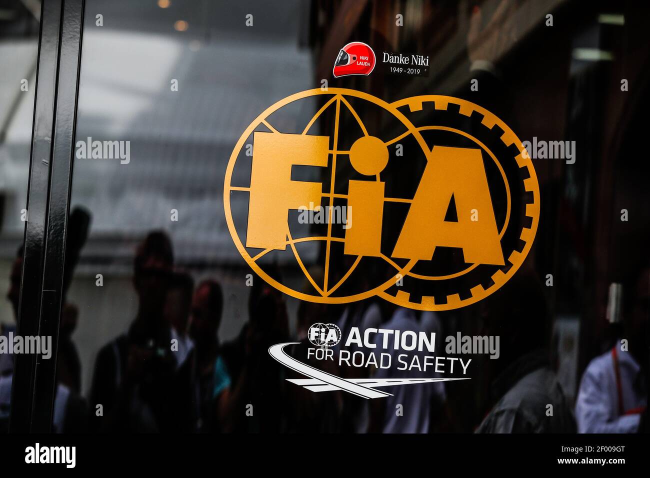 Logo FIA action for road safety, Danke Niki Lauda tribute during the ...